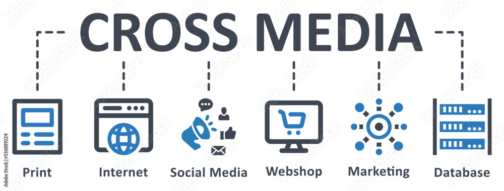 Cross Media icon - vector illustration . cross, media, print, internet ...