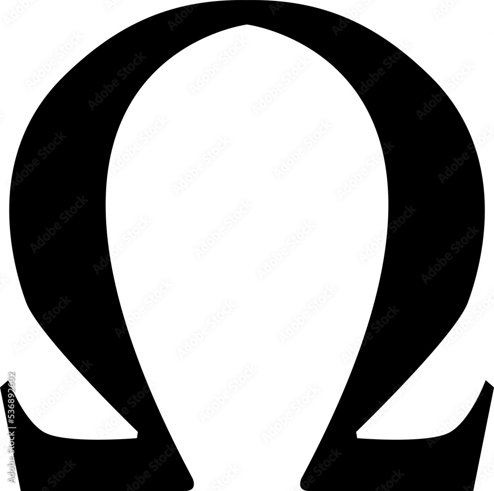 Omega greek letter icon on transparent background. Omega symbol. Omega ...