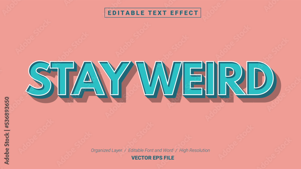 Editable Stay Weird Font Design. Alphabet Typography Template Text ...