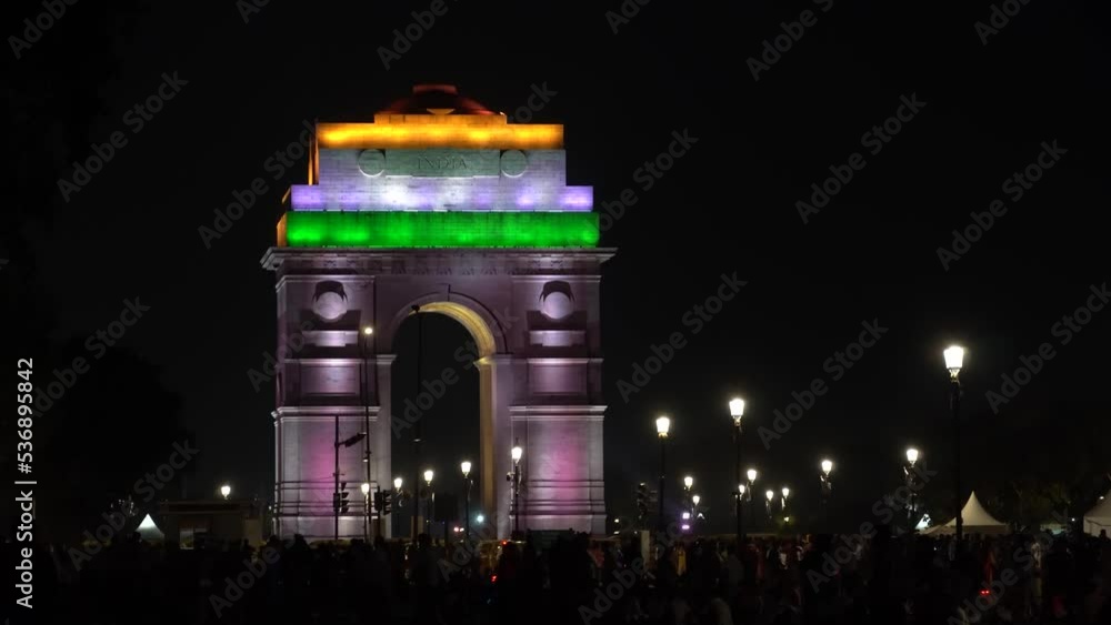 India Gate, New Delhi, It is a triumphal arch architectural style war ...