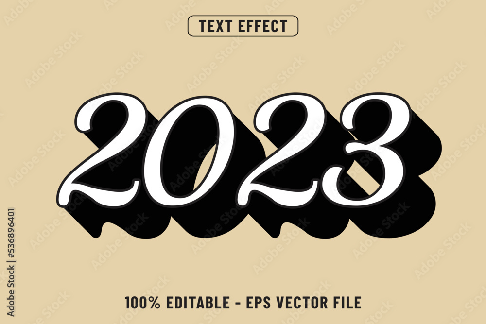 2023 3d text effect Design Stock Vector | Adobe Stock