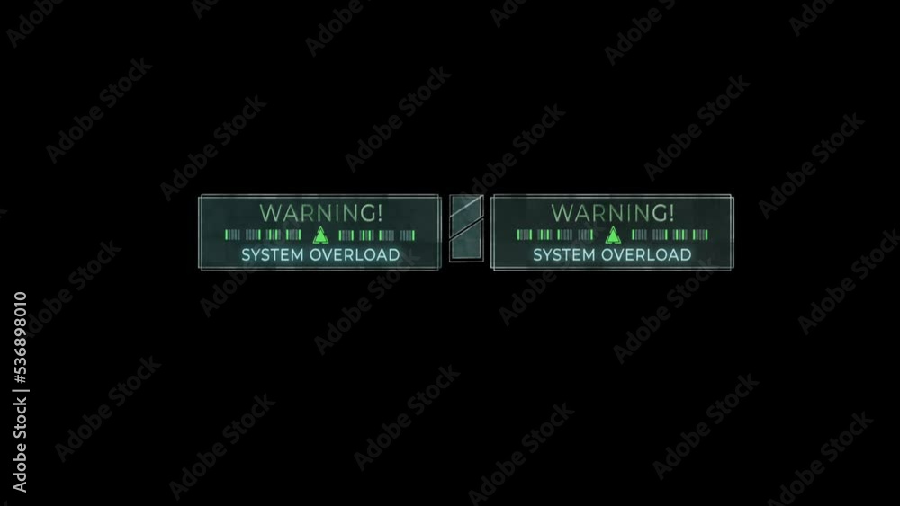 animated futuristic HUD UI element, warning text, with alpha channel ...