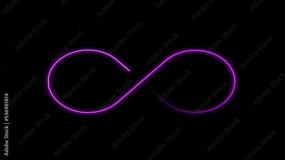Purple neon infinity symbol animation. Abstract Neon Glowing Infinity ...