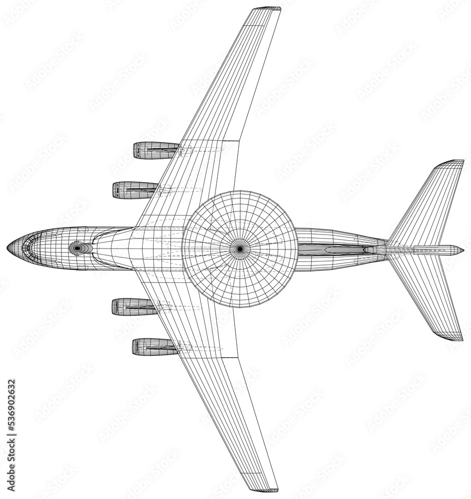 Isometric AWACS Airplane, Radar Aircraft, Military Air Force Plane ...