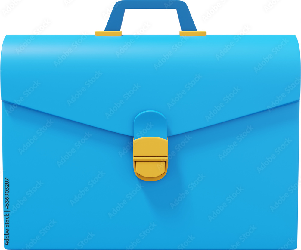 Blue Briefcase Side Front. PNG icon on transparent background. Business ...