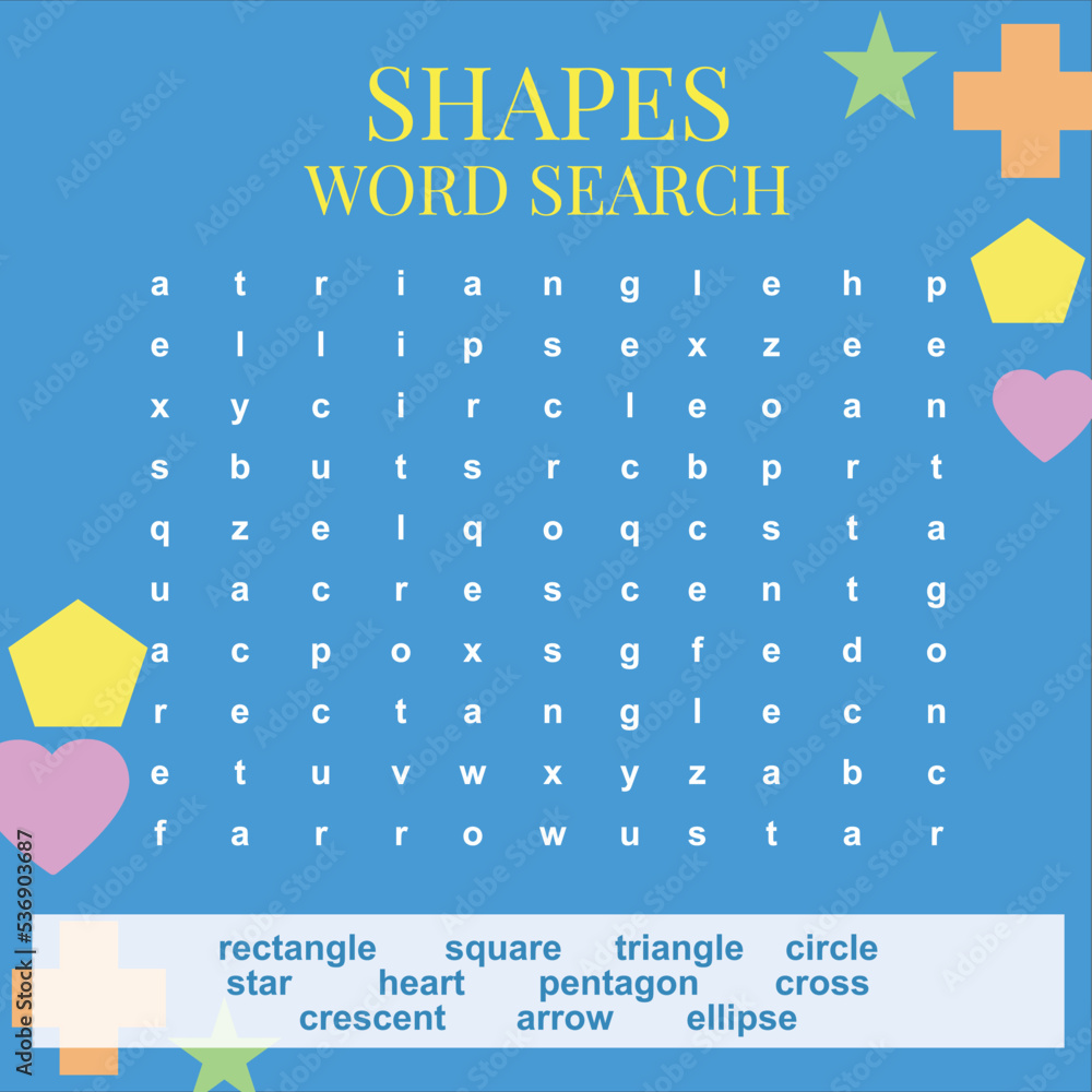 Shapes Word Search Worksheet Educational Worksheet For Kids Ready To Shapes Word Search Worksheet Educational Worksheet For Kids Ready To