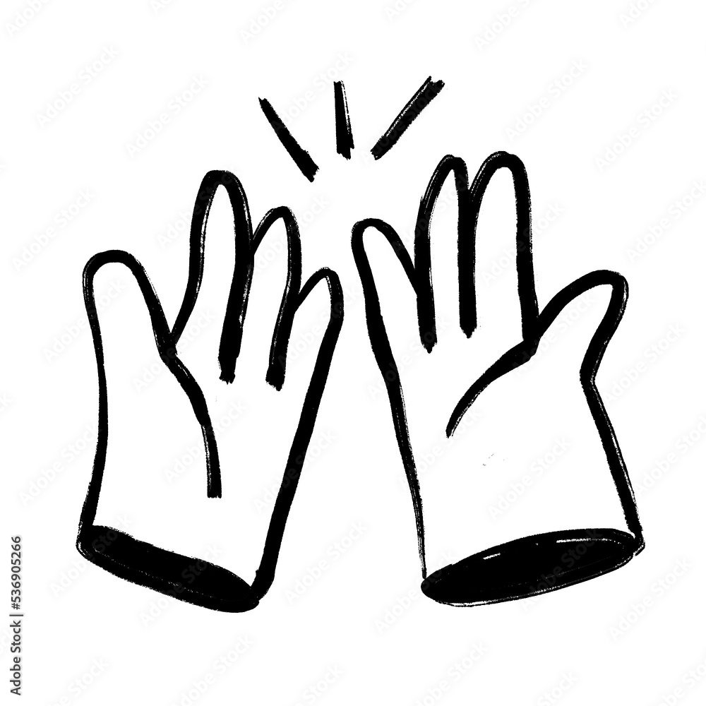 High five hand drawn illustration in brush stroke design Stock ...