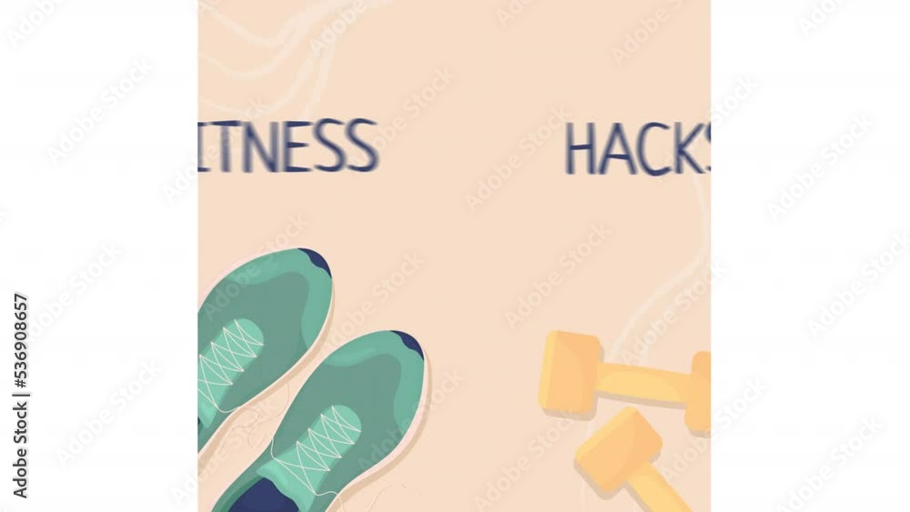 Animated home exercises plan e card. Fitness transformation. Looped ...