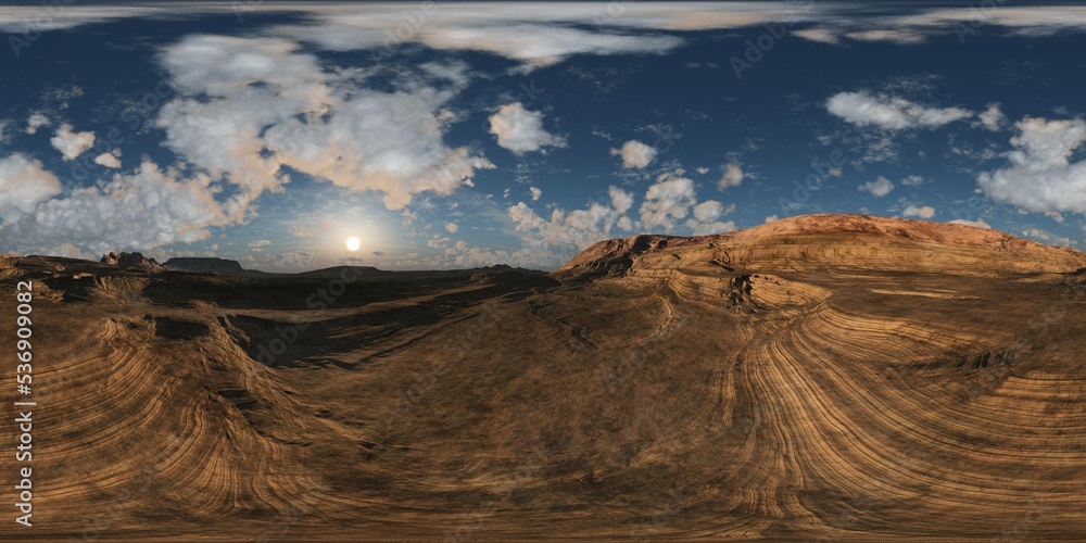 Panorama of Canyon. HDRI . equidistant projection. Spherical panorama ...