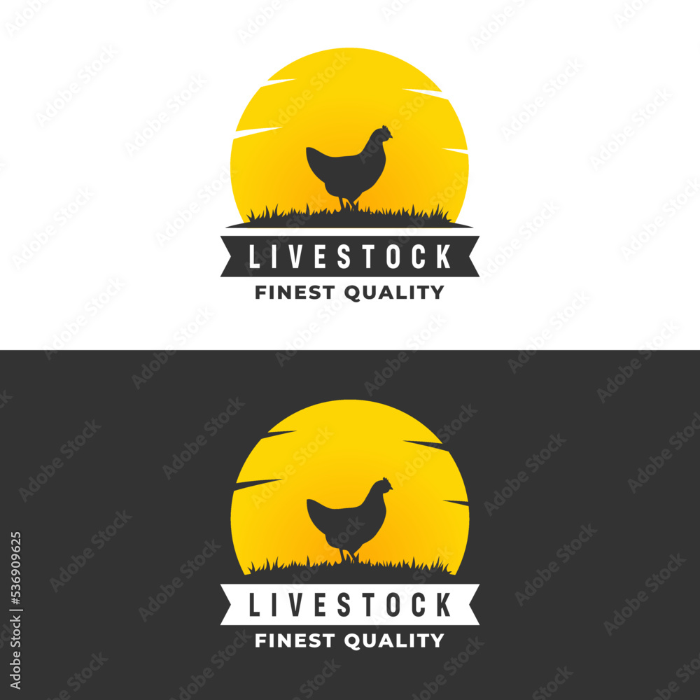 Simple Chicken Farm Logo Vector or Chicken Farm Label Vector Isolated ...