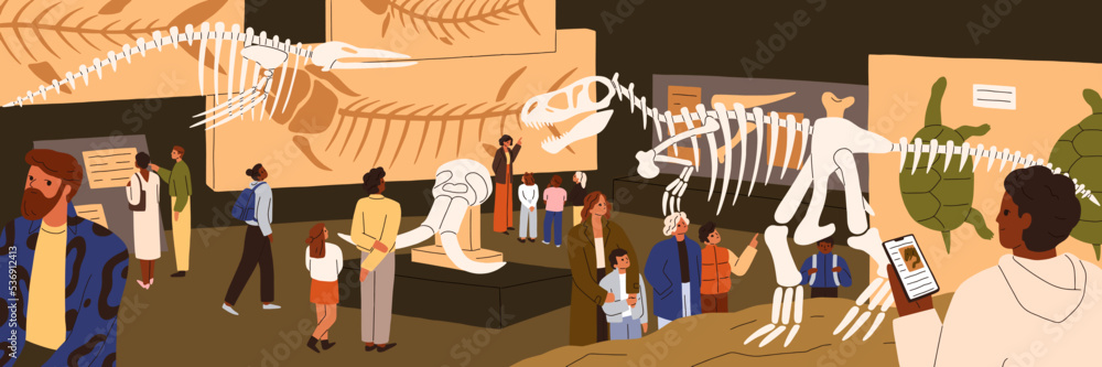 Dinosaur fossils exhibit in paleontology and archeology science museum ...