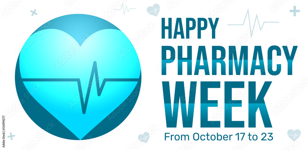 National Pharmacy Week banner design in blue color background. Day of Pharmacy wallpaper Stock ...