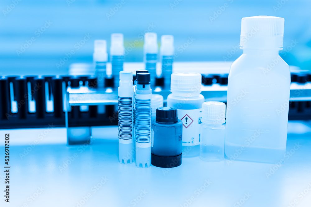 Reagent tubes and bottes for laboratory analysis automate machine ...