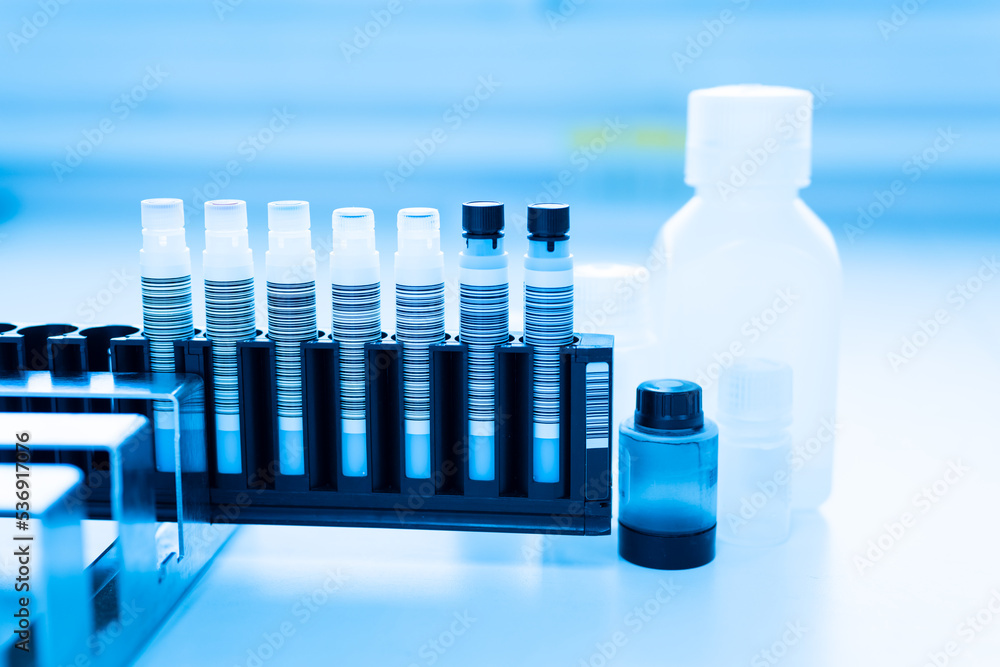 Reagent tubes and bottes for laboratory analysis automate machine ...