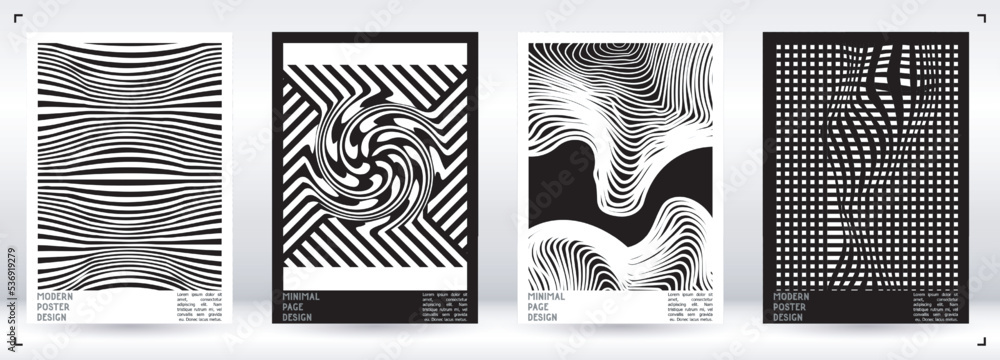 Geometrical Poster Design with Optical Illusion Effect. Minimal ...