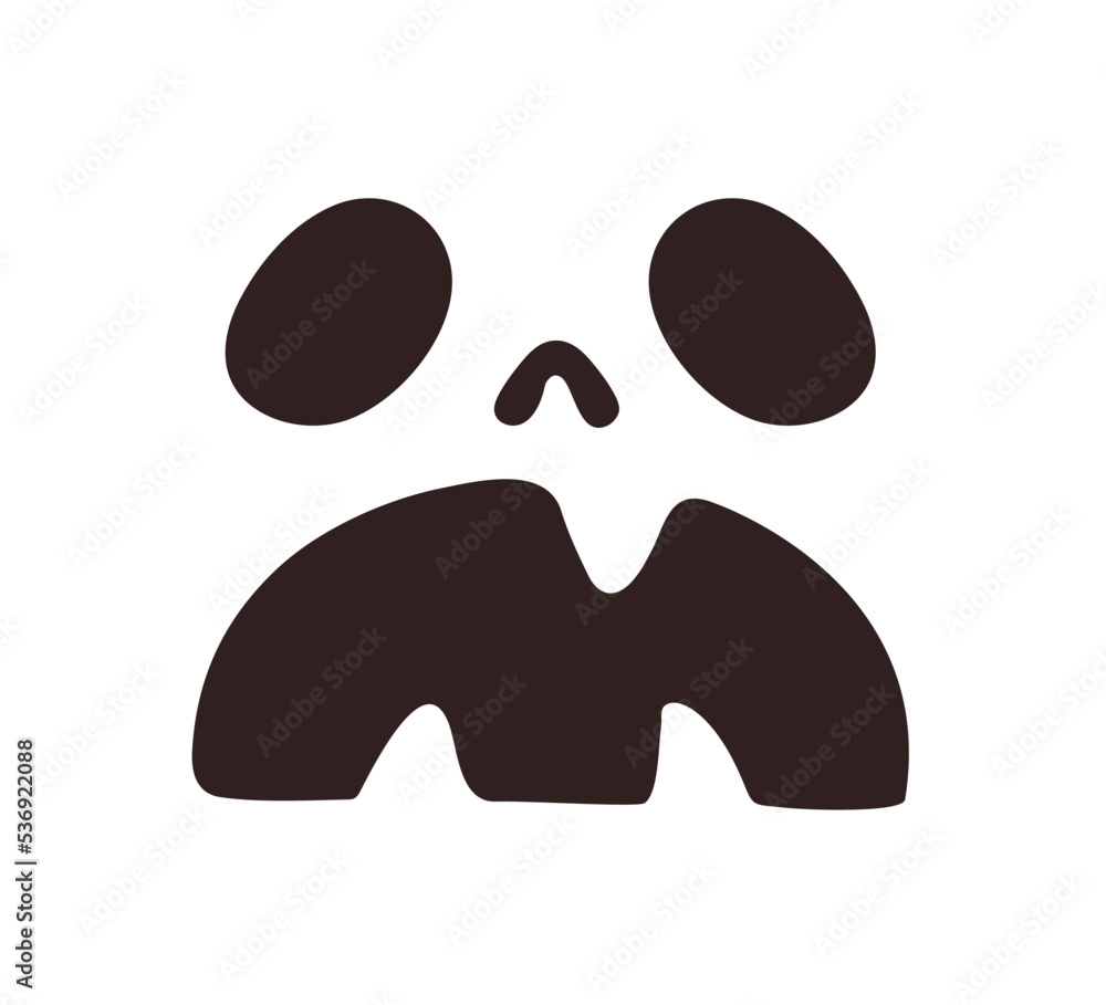 Creepy scary Halloween face with evil and horror emotion, shocked ...