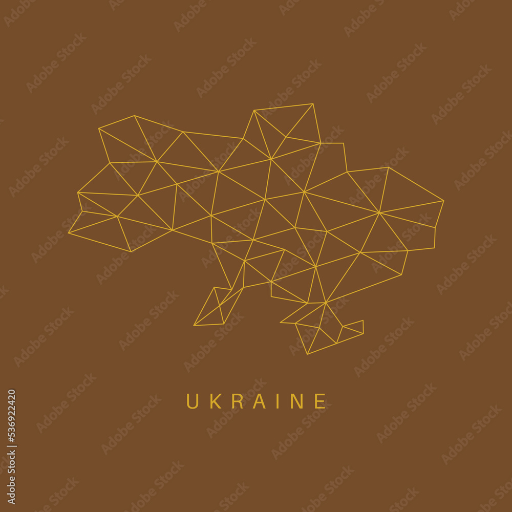 Ukraine Geometrical Map illustration, Line art Urakine illustration ...