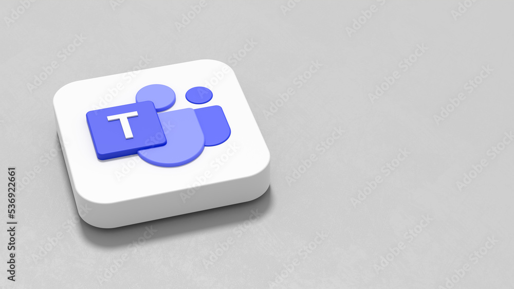 Microsoft Teams Logo on Dark Gray Background with Copy Space Stock ...