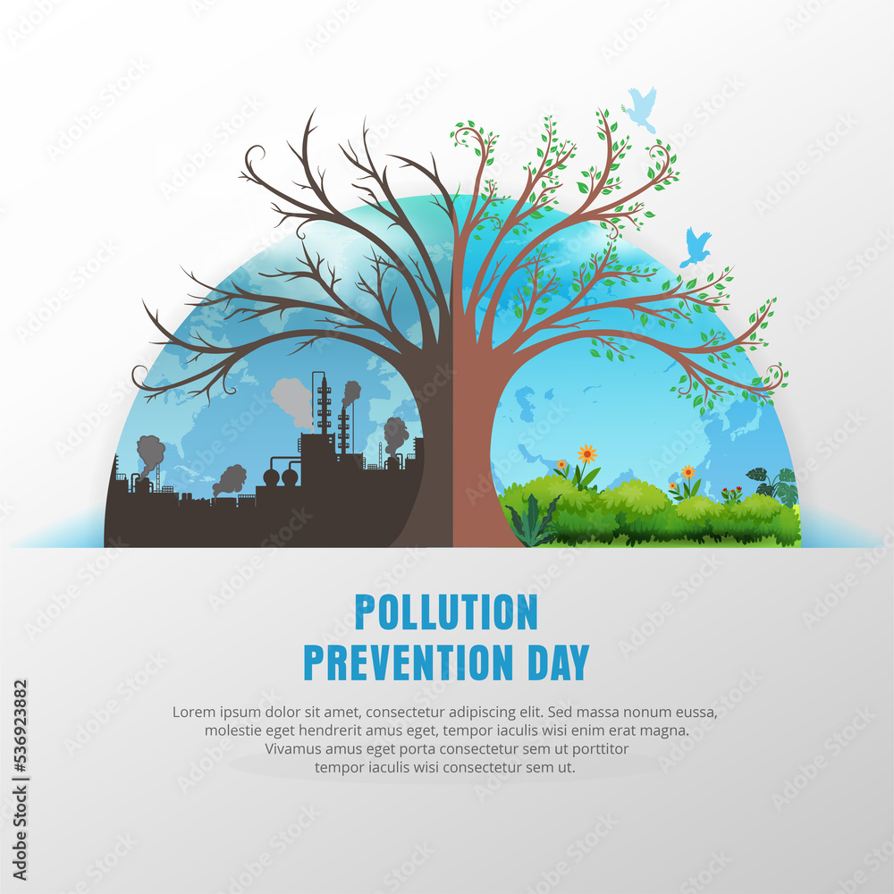 National pollution control day design background vector. World ...
