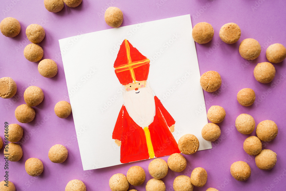 children's drawing - card for day of saint nicholas for traditional ...