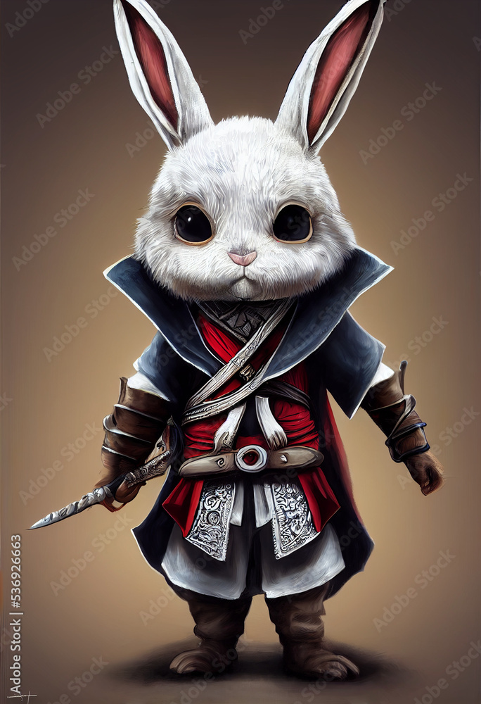 Cute little Anthropomorphic Rabbit wearing Ezio Assassin's Creed ...