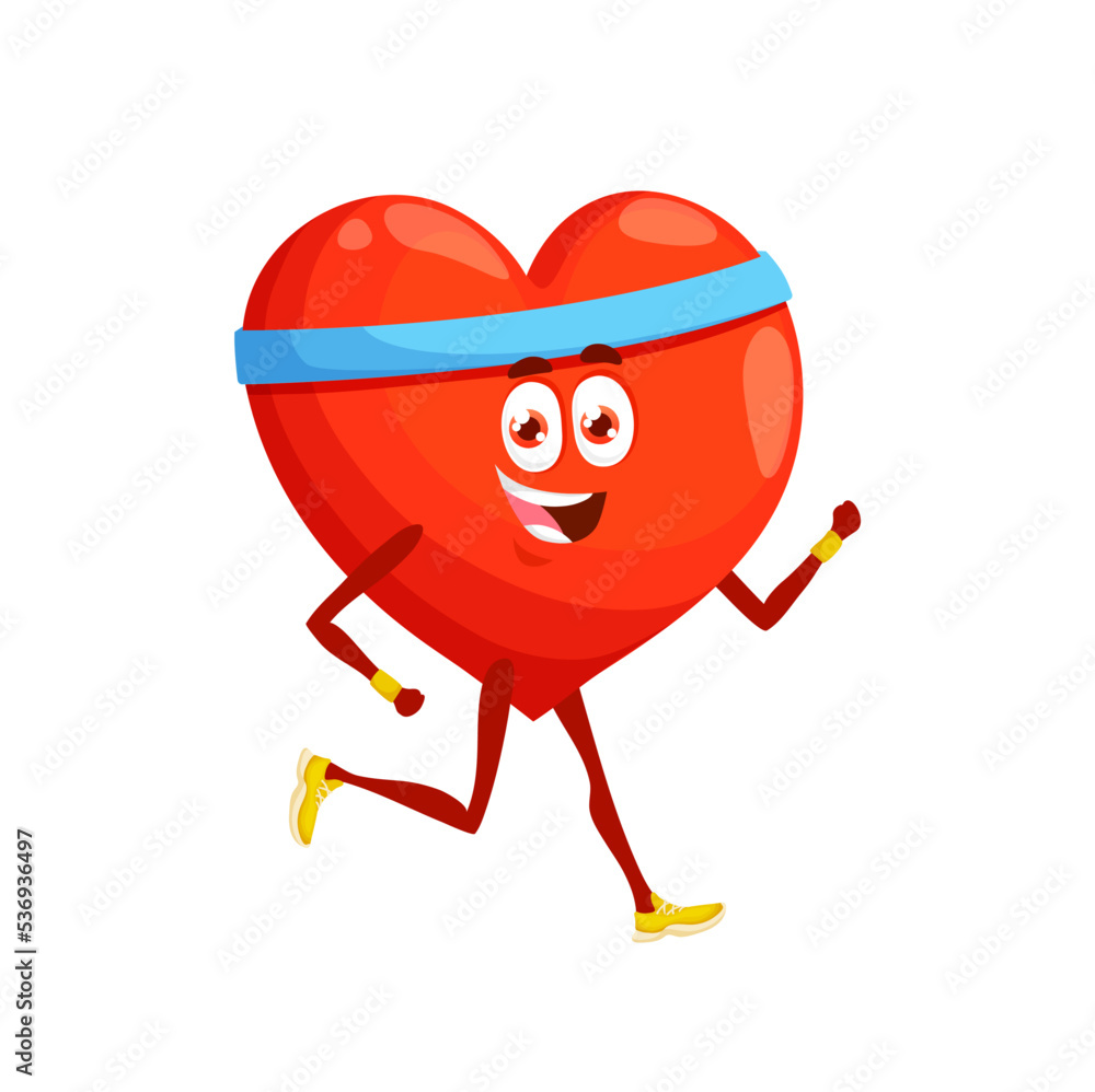 Healthy Heart Cartoon Running