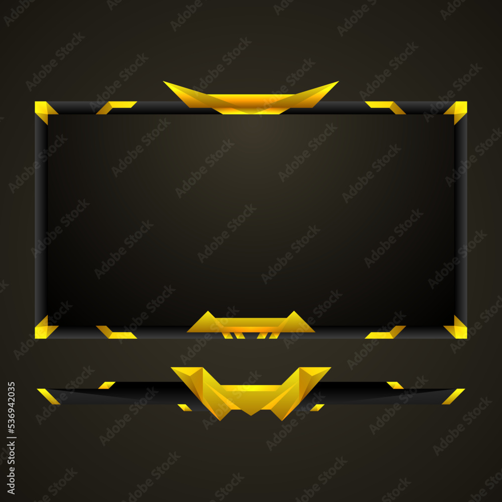 fantasy game interface live stream overlay border frame in gold and ...