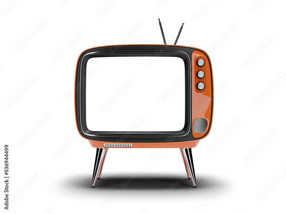 Retro TV blank screen template. Mockup on transparent background and ...