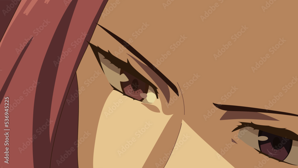 Anime face character girl from cartoon. Manga hero in japanese style ...