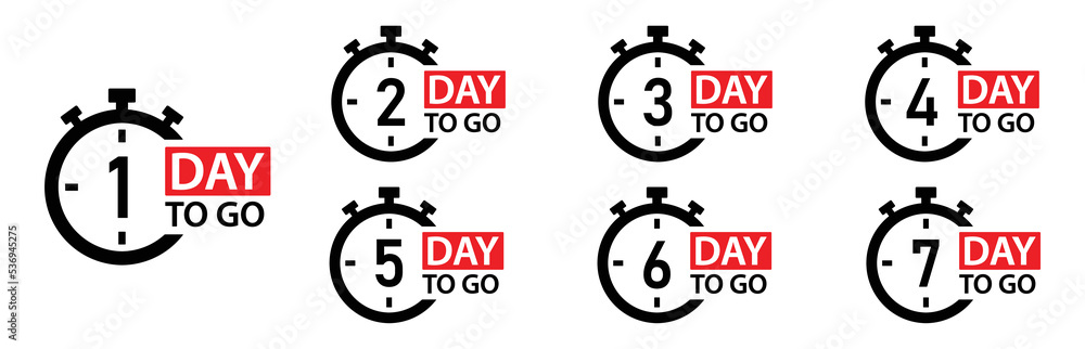 1 Day, Week, Month, Year To Go Symbol 2 Stock Vector | Adobe Stock