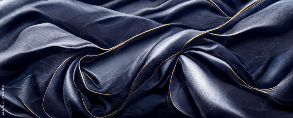 navy blue elegant abstract background, silk satin, banner Stock Vector ...