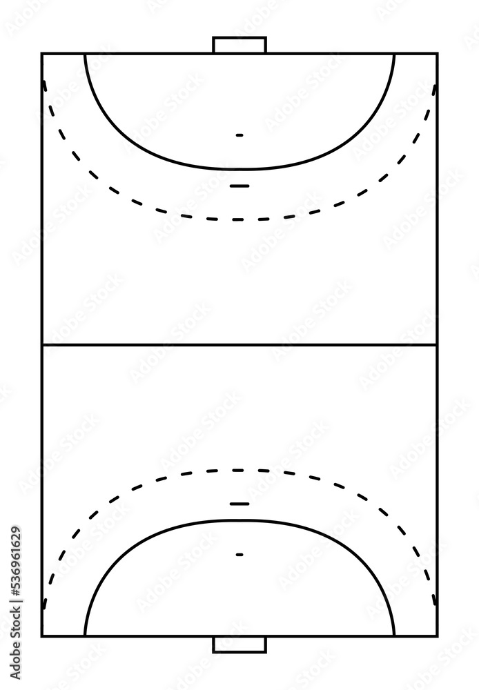 Handball court diagram Stock Illustration | Adobe Stock
