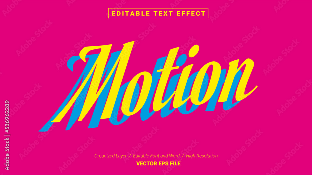Editable Motion Font Design. Alphabet Typography Template Text Effect ...