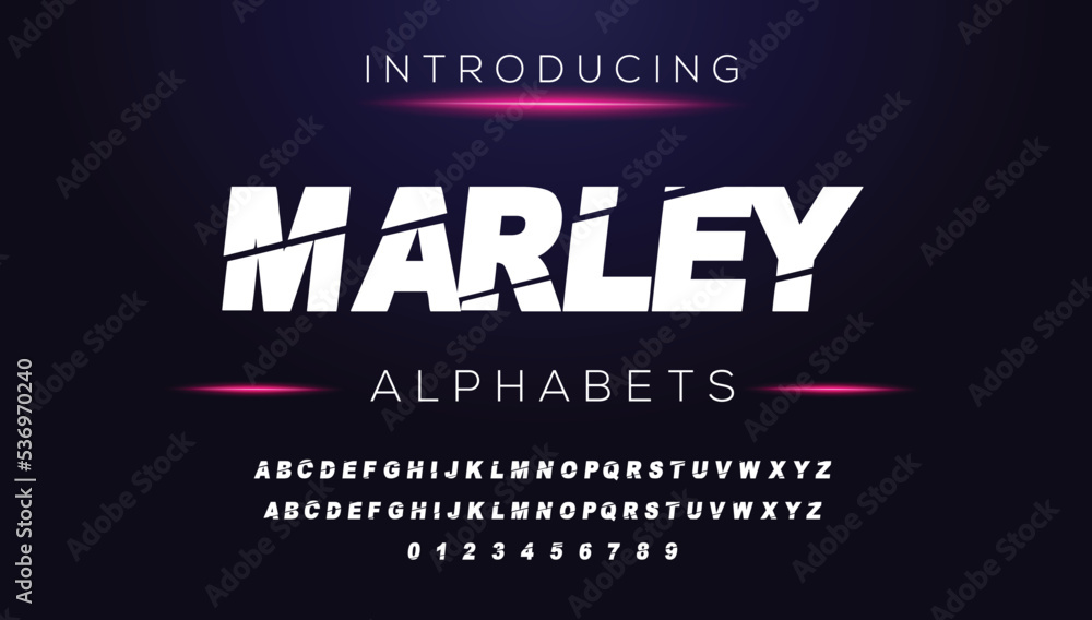 MARLEY Modern Minimal font. Classic, Abstract, tech, gaming and luxury ...