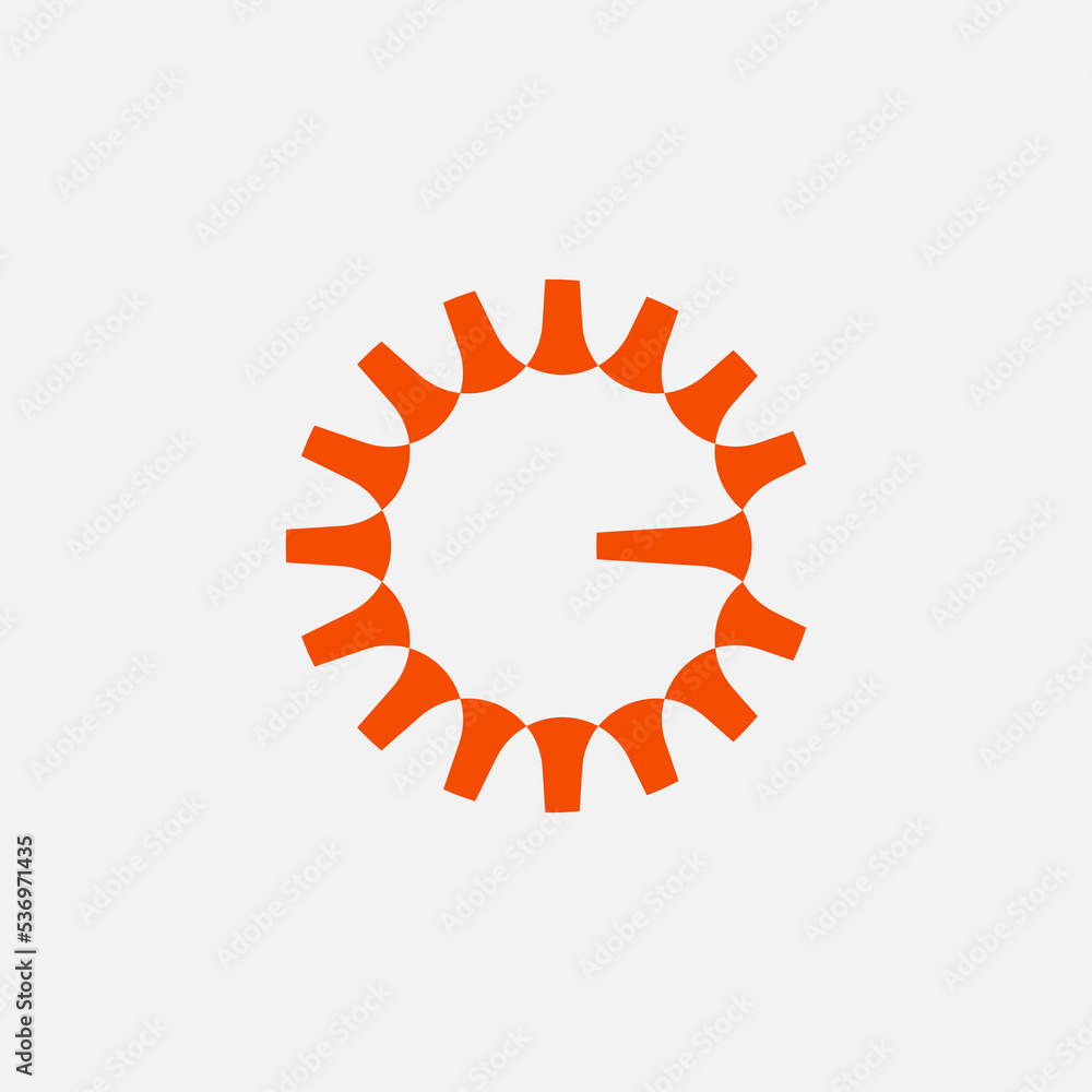 geometric symbol iconic bold sun letter G logo business vector design ...