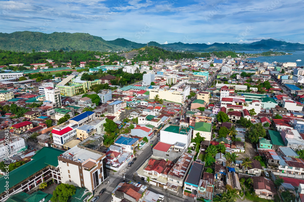 Tacloban City, Leyte, Philippines - Aerial of downtown Tacloban Stock ...