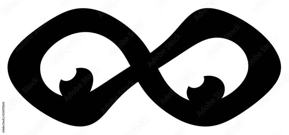 Cartoon infinite logo. eye symbol or pictogram. Line pattern. eternity ...
