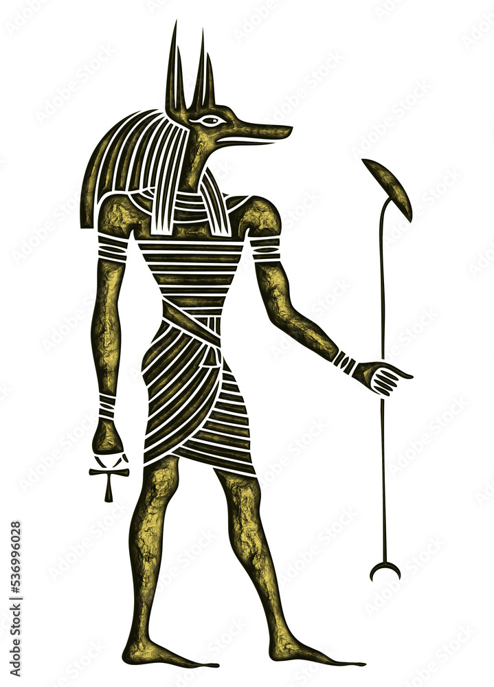 Anubis - God of Ancient Egypt on transparent background Stock ...