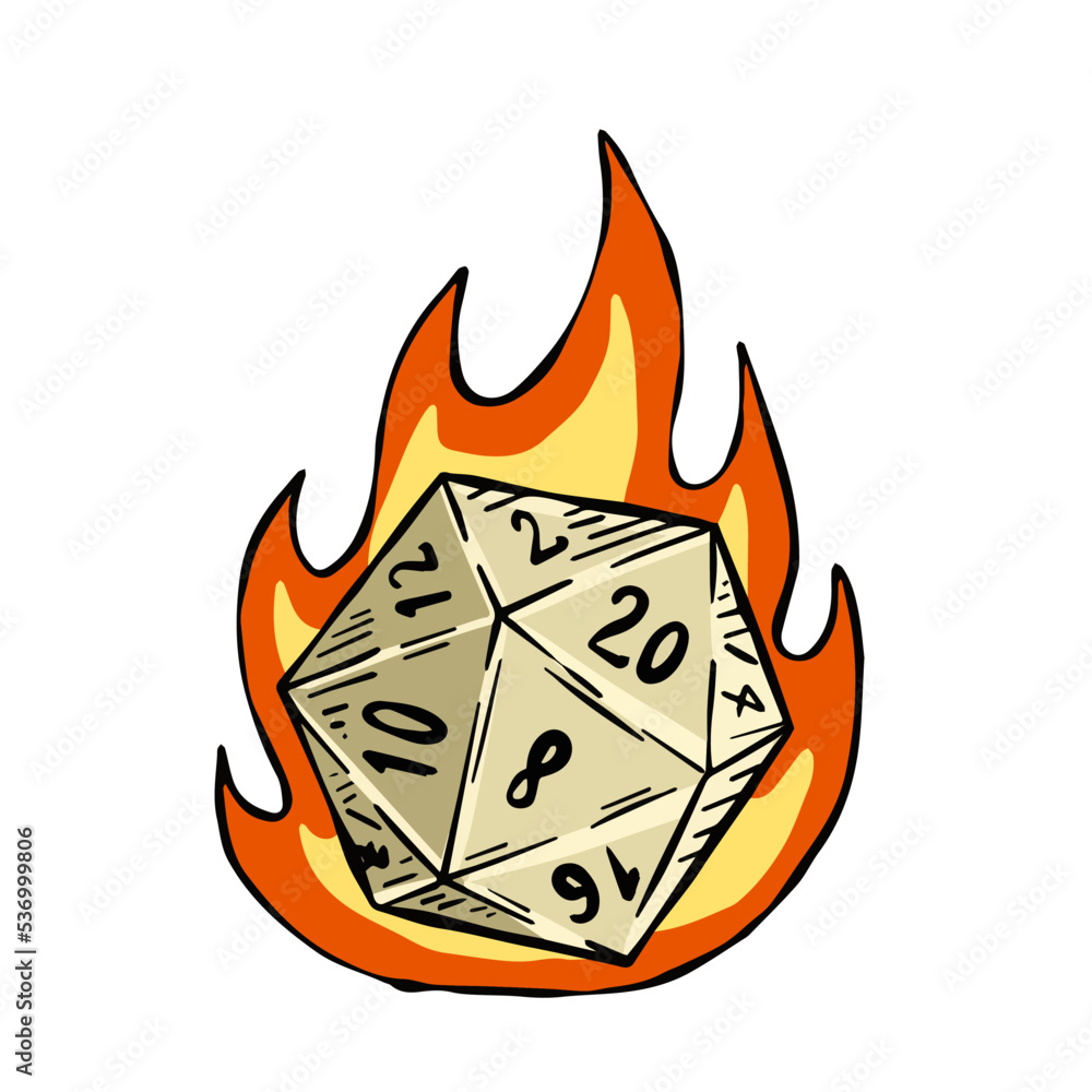 20 sided dice with numbers. Cartoon dice for fantasy dnd and rpg Board ...