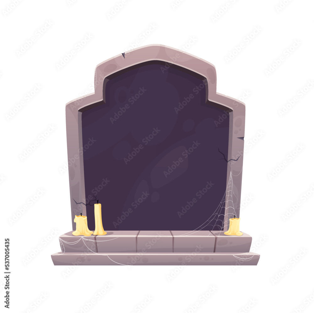 Halloween stone frame. Cemetery grave, isolated graveyard headstone or ...