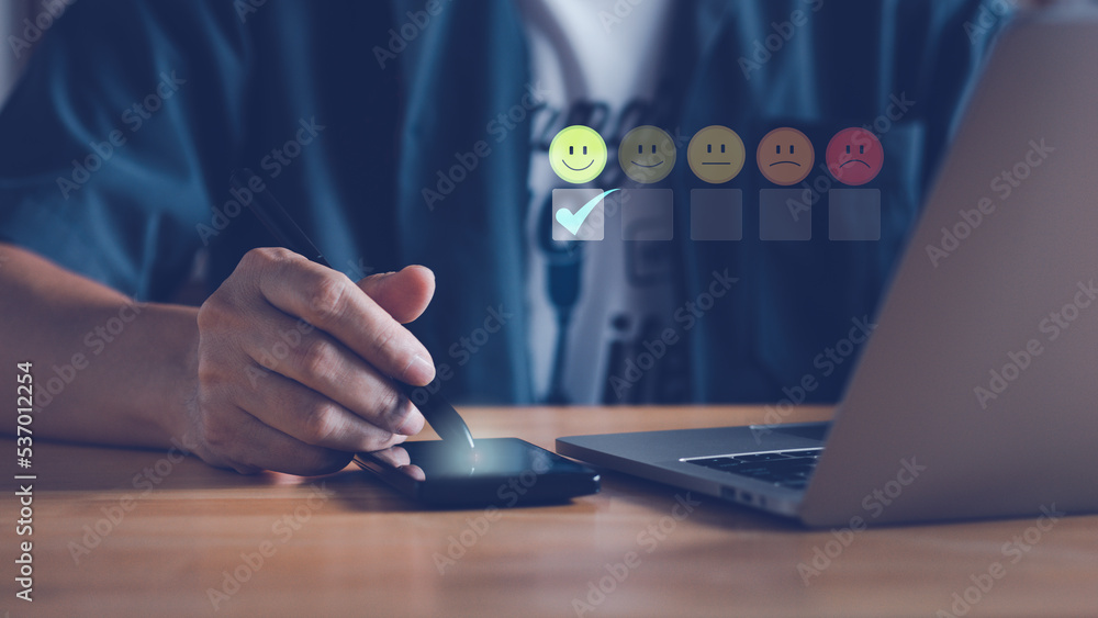 Customer satisfaction score feedback in smart phone with digital pen ...