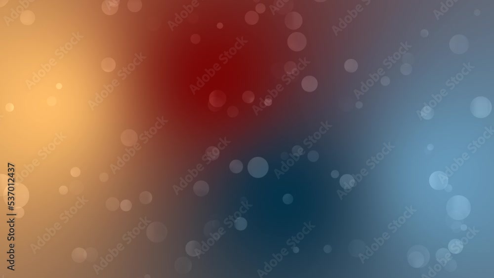 Gochujang red, blue marble, beige and cosmos blue bokeh gradient background loop motion. Moving ...