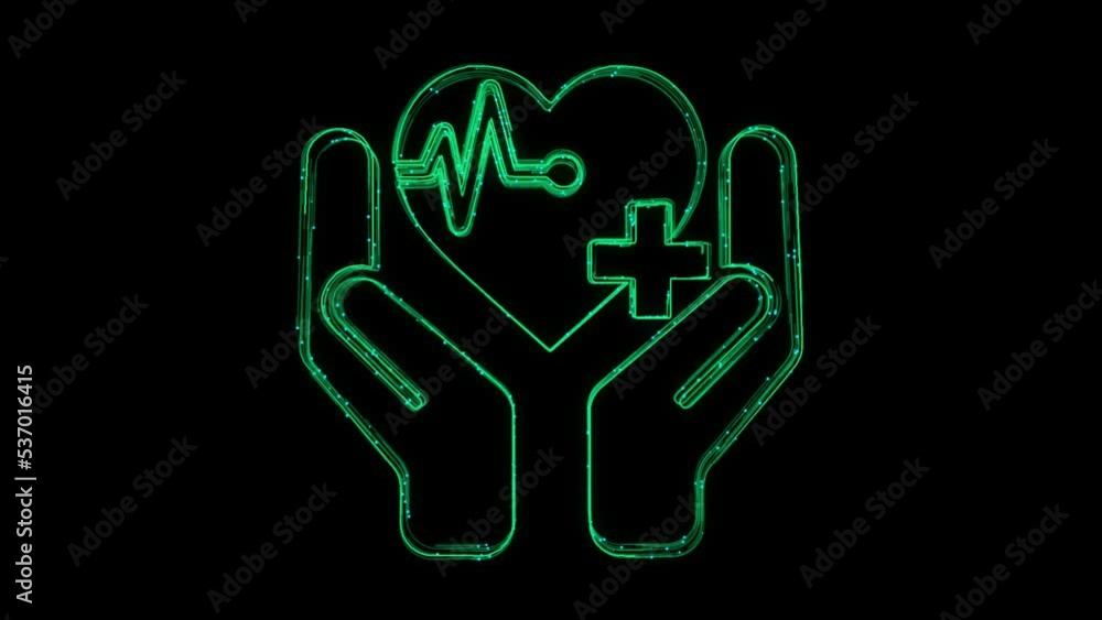 Health Animated Icon appearing with Lines on black . Geometric Health ...