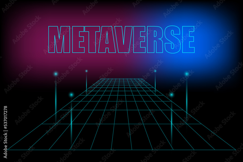 Business and technology background concept. The text of the metaverse ...