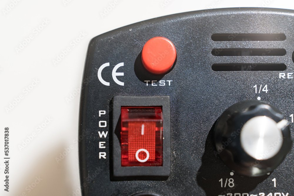 control buttons on the Studio flash on a white background. Compact ...