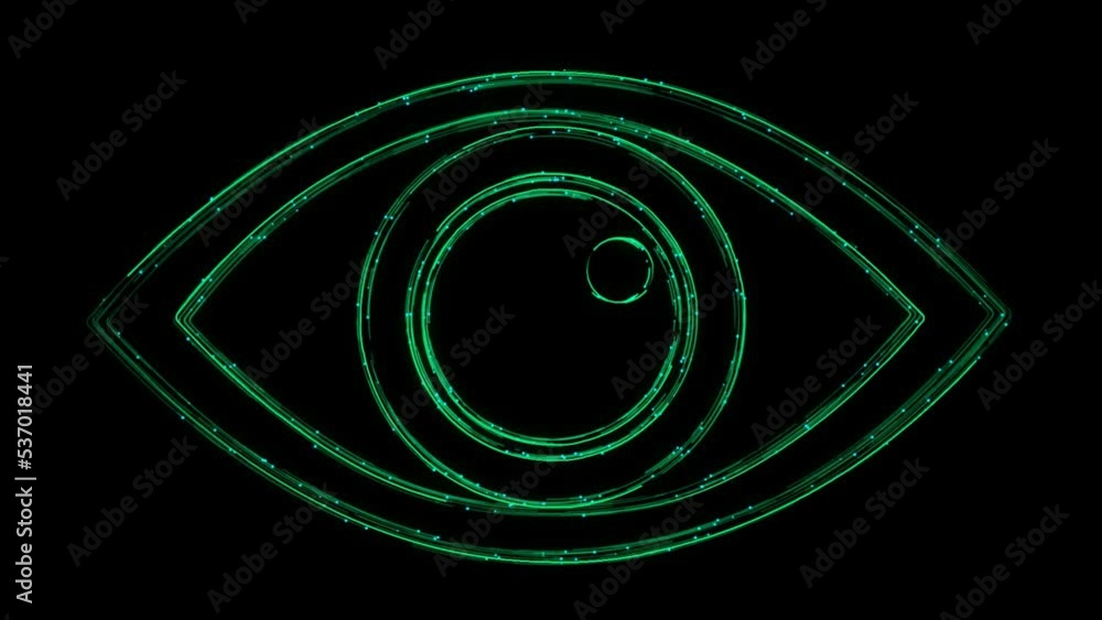 Tech Eye Animated Icon appearing with Lines on black. eye future ...