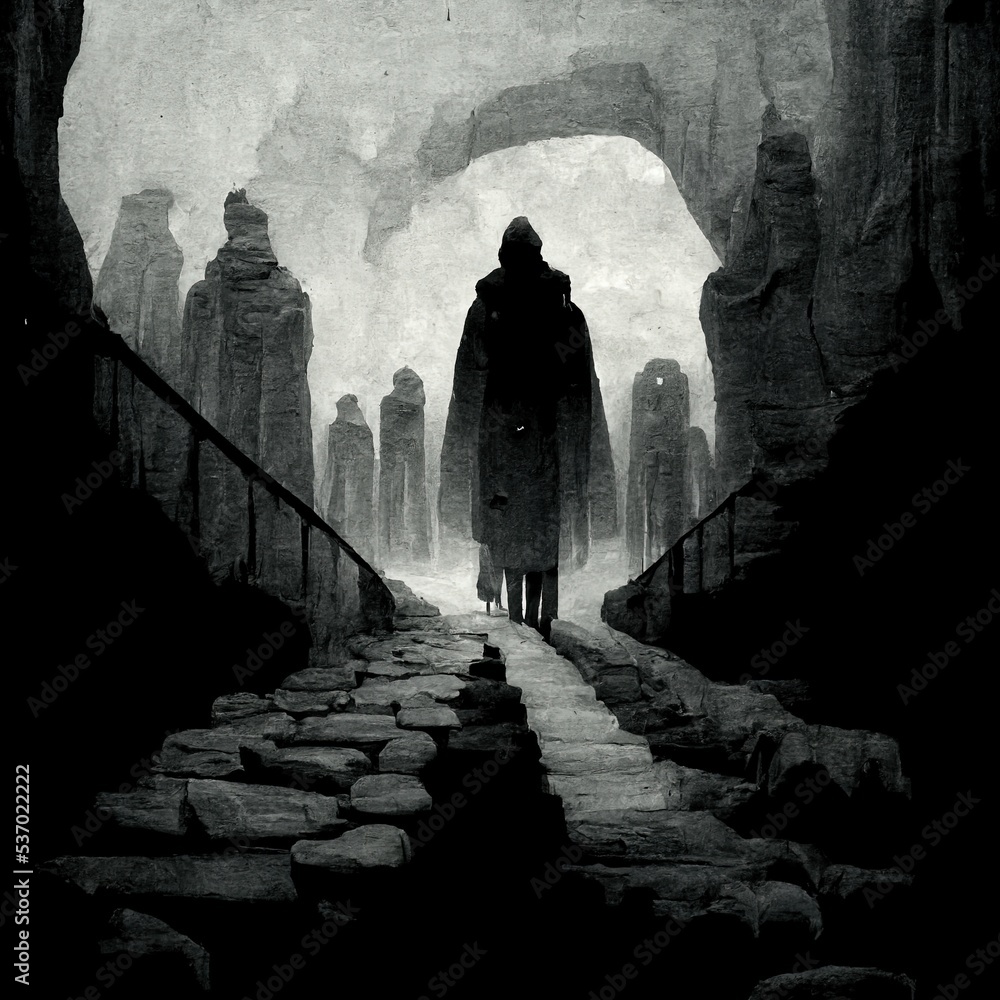 A visual representation of the verse "as I walk through the valley of ...