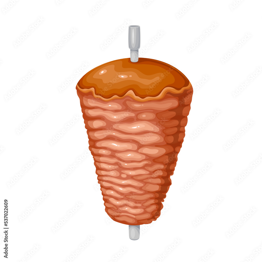 Doner kebab vector illustration. Cartoon isolated grilled meat roll on ...