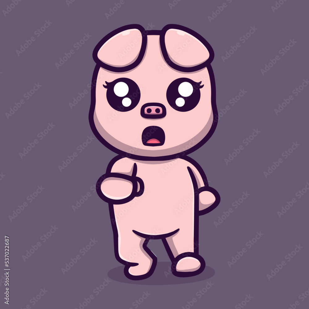 cute pig playing karate cartoon vector icon illustration Stock Vector ...