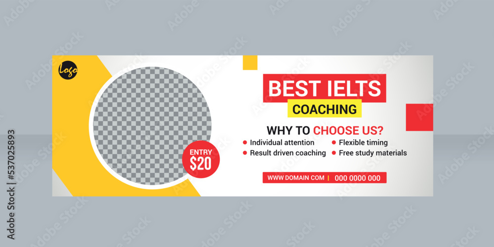 IELTS Course banner ad Stock Vector | Adobe Stock